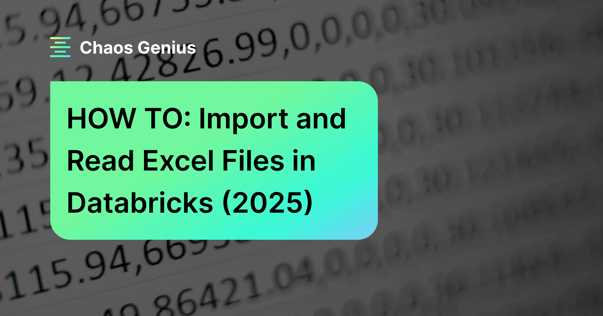 How To Import And Read Excel Files In Databricks 2025