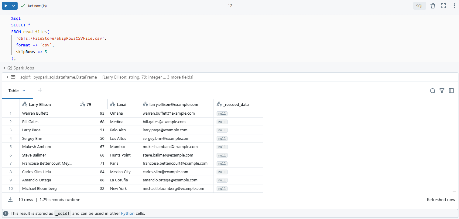 HOW TO: Skip Rows When Reading CSV Files in Databricks(2025) HOW TO: Skip Rows When Reading CSV Files in Databricks(2025)