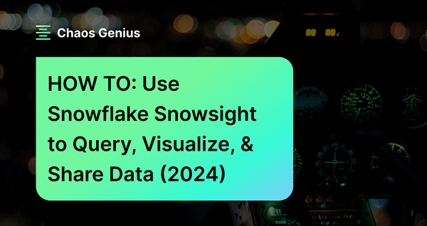 HOW TO: Use Snowflake Snowsight to Query, Visualize, & Share Data (2024)